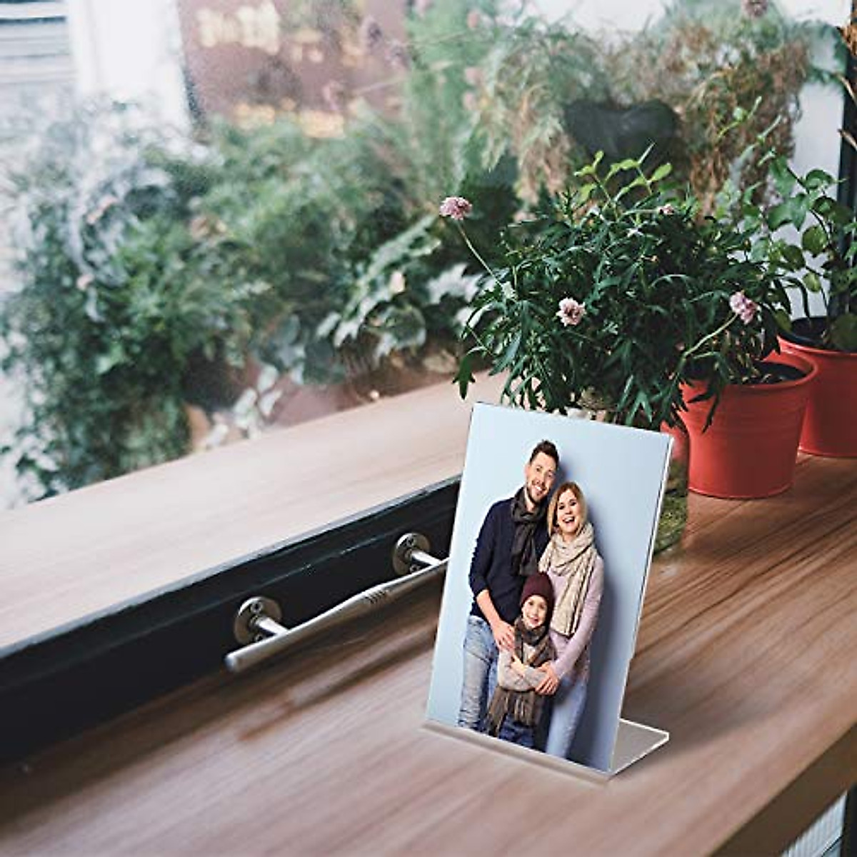 8.5x11 Acrylic Sign Holder, HIIMIEI Slant Back Sign Holders Portrait Ad Frames Clear Durable Flyer Display Stand for Office Home Store Restaurant Pack of 12