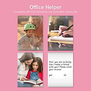HXBER Photo Printer, All-in-one Photo Printer Multifunction Portable Printer Wireless Instant Mini Printer Support BT Connection for Smartphone with 6 Thermal Paper Rolls and 5 Self-Adhesive Paper