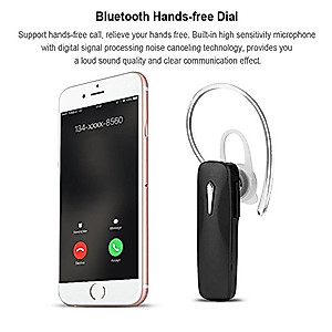 Yoidesu TWS Wireless Bluetooth Ear-Hook Earbuds Portable True Wireless Earbuds Noise-Canceling Hands-Free Sports & Exercise in Ear Business Headphones (Black)