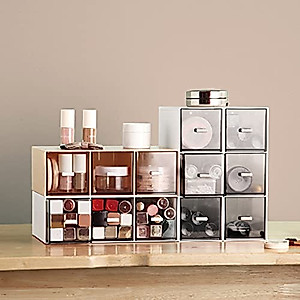 XINGWANG Desktop Stackable Drawer, Cosmetics Lipstick, Small Jewelry Storage Box, Sundries Storage (White)