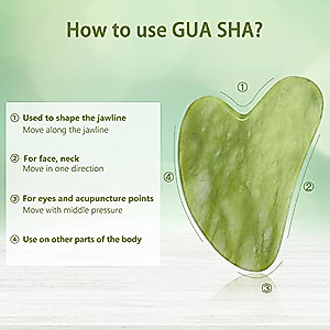 huefull Jade Roller for Face and Gua Sha Facial Tools to Reduce Puffiness and Improve Wrinkles, Face and Body Treatments of Face Roller and Gua Sha Set Designed
