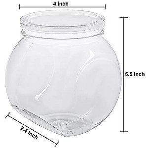 TOPZEA 3 Pack Candy Jars with Lids, 46 Oz Plastic Candy Jar with Lid Clear Cookie Container Sweet Jar Wide Mouth Opening Kitchen Countertop Jars for Candies, Jelly Beans, Cookies, Cereal Snack Storage