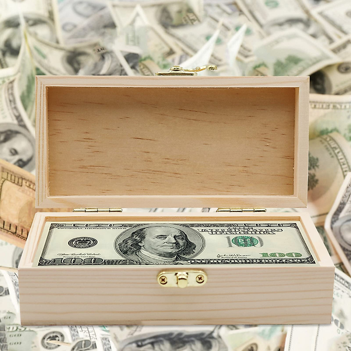 Wooden Lockable Currency Tray, Single Row Currency Tray, Cash Organizer Money Storage Box, Money Organizer for Cash (Wood Color)