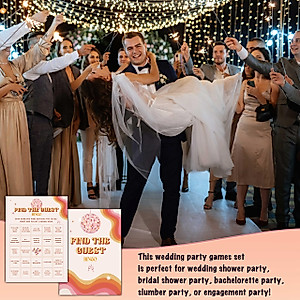 KFNER Disco Wedding Shower Games, Find The Guest Bingo Bridal Shower Games Cards, Retro Bachelorette Party Game Ideas, Engagement Party Supplies & Activity, Set of 30 Cards -B09