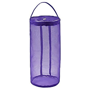 Altsuceser Yarn Storage Bag Handle Design Transparent Woolen Yarn Organizer High Capacity Wear-Resistant Purple