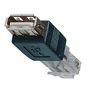 SinLoon(2-Pack AF-RJ45 USB to USB Female to AF-8P8C Connector Crystal USB,USB Transfer Network Plug