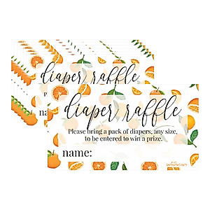 DISTINCTIVS Little Cutie Baby Shower Diaper Raffle - Invitation Inserts - 50 Cards