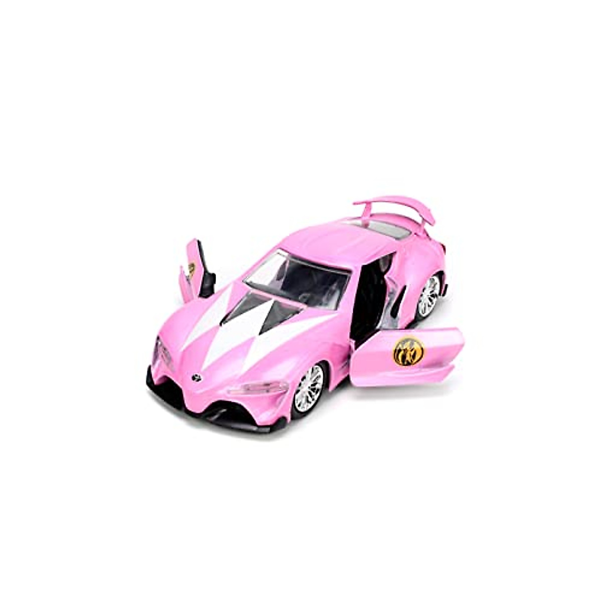 Mighty Morphin Power Rangers 1:32 Toyota FT-1 Concept Die-cast Car with 1.65" Pink Ranger Figure, Toys for Kids and Adults