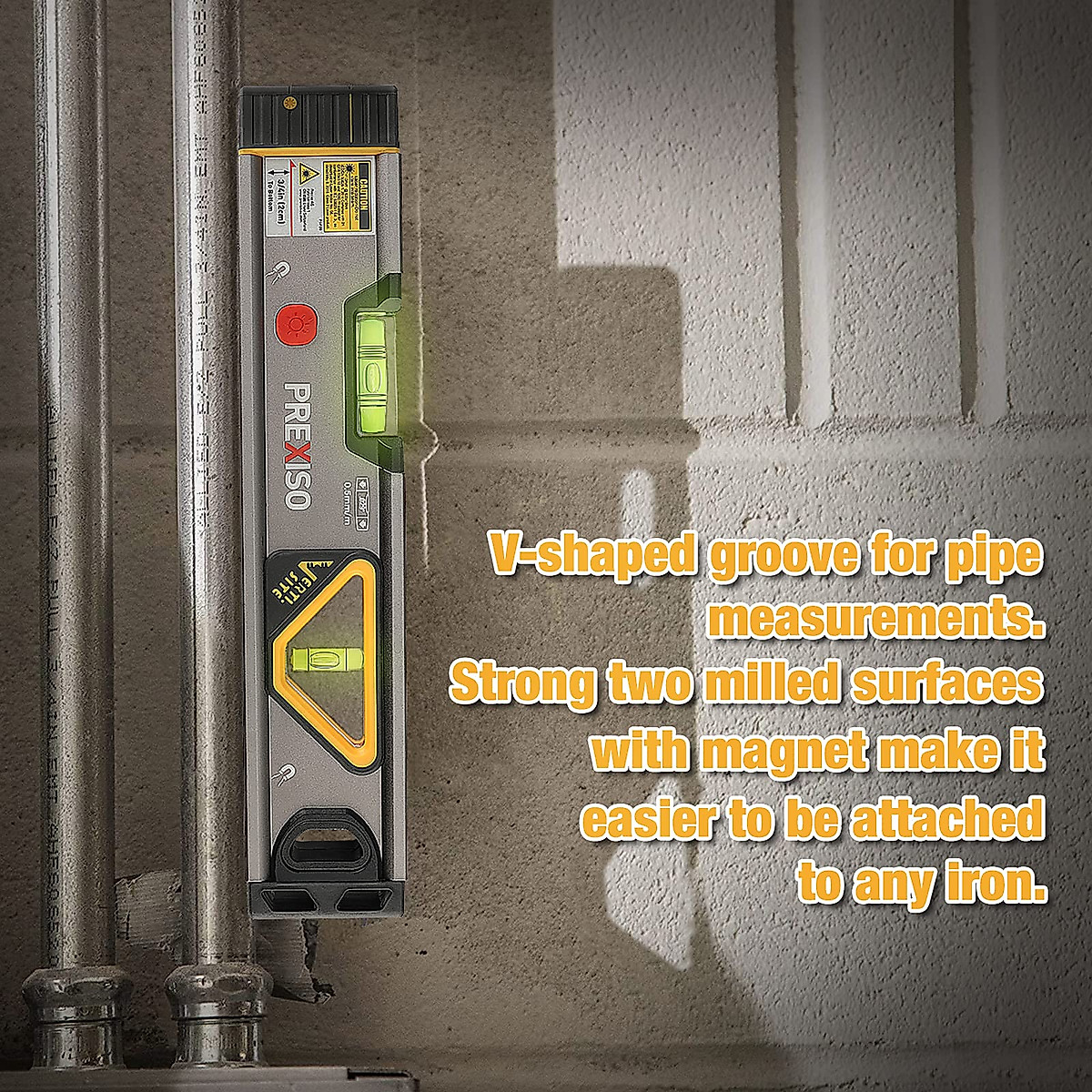 PREXISO 2-in-1 Laser Level Spirit Level with LED Lights, 100Ft Point + 30Ft Line & PREXISO 2-in-1 Digital Laser Tape Measure, 135Ft Rechargeable