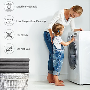 Tuffeel Waterproof Dog Blanket, 82x82 inches Pet Couch Covers for Sofa, Bed Furniture Protector from Dogs Washable and Reversible-Lightgrey+Darkgrey