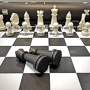 THPT 20 Inchs Leather Chess Set，High-end Large Portable Chess Armory with Folding Board，for Children，Beginners, Students, Adults Board Games