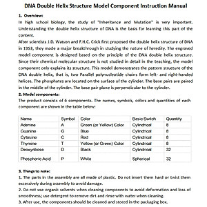 iplusmile DNA Models Double Helix Structure Models DNA Double Helix Modesl Kit Biological Science Popularization Teaching Aids for DNA Assembling