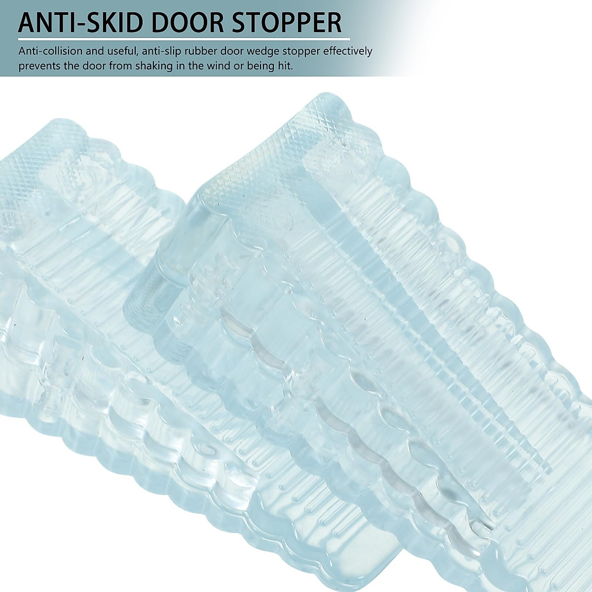 4 Pcs Clear Door Stop Rubber Door Stop Wedge Anti-Slip Rubber Door Stop Transparent Door Stop Clear Rubber Door Stop Rubber Door Stopper Wedge Non-Slip Rubber Door Stop Door Wedge