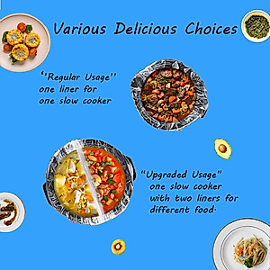 Slow Cooker Liners Small Size Pot Liners Disposable Cooking Bags Fit 1QT to 3QT Suitable for Slow Cooker and Oval & Round Pot (16)