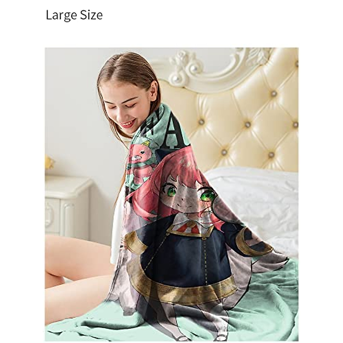 Spy x Family Throw Blanket 50x40 inch,Japanese Anime Fleece Blanket,Anya Forger Fleece Blanket,spyfamily yor Blankets,Ultra Soft Anime Throw Blanket for Couch,A