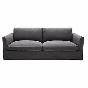 Amazon Brand – Stone & Beam Faraday Down-Filled Casual Slipcovered Sofa, 89"W, Charcoal Grey