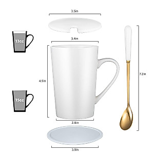 Fullcci -15oz Taurus Birthday Gift Ceramic Creative Constellation Zodiac Coffee Mug Set Capacity Upgrade Tea Cup for Cocoa Water Milk Juice (Taurus-White Gold)