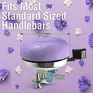 MARQUE Beach Cruiser Bike Bell – Classic Bicycle Bell Design for Adults and Kids with Traditional Ring Sound (Purple)