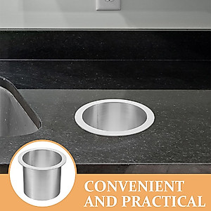 Cabilock Stainless Steel Trash Grommets Round Countertop Waste Trash Chute Grommet for Countertop Inserted Trash Chutes