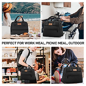 HOMESPON Insulated Lunch Bag Lunch Box Cooler Tote Box Cooler Bag Lunch Container for Women/Men/Work/Picnic,Large black