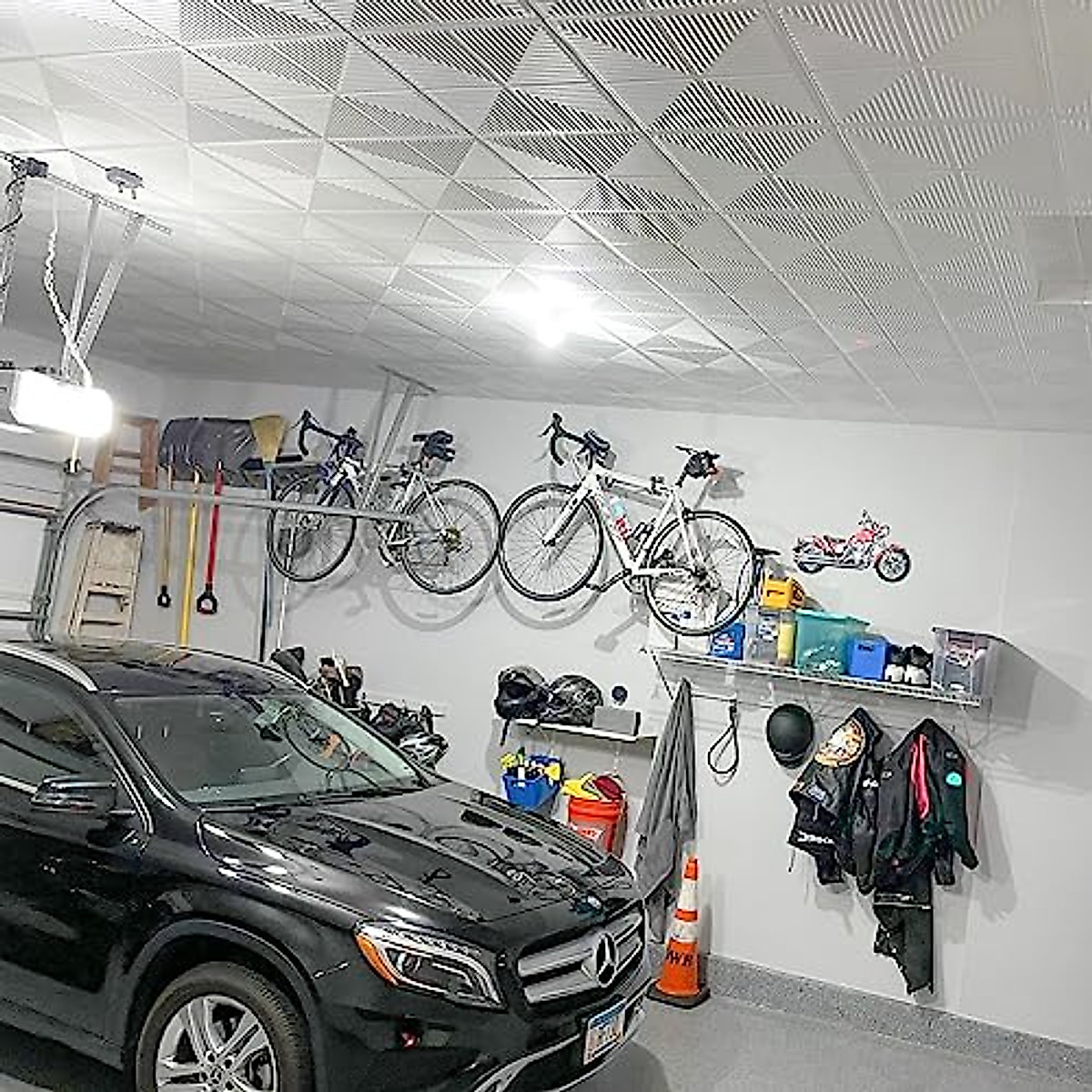 A la Maison Ceilings R06 Pyramid Illusion Foam Glue-up Ceiling Tile (21.6 sq. ft./Case), Pack of 8, Black Brass