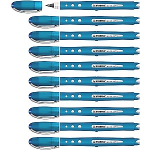 Stabilo 2019/41 Worker Colorful Rollerball Pen Medium 0.8mm Tip 0.5mm Line Blue Ref 2019-41 [Pack of 10]
