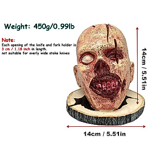 WANYOUJI Halloween Knife Holder, Horror Desktop Knife Block Fruit Knife Storage Rack Home Decor Ornament for Halloween Scary Theme Party Props