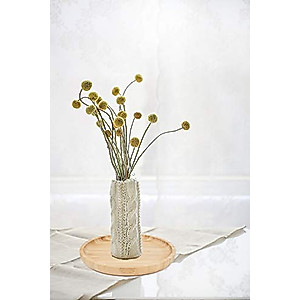 ANOTION Bamboo Plant Saucer, Suitable for 6-8 inch Plant Pots, 2 Packs Plant Pot Saucers Durable Bamboo Plant Tray for Indoors(20cm)