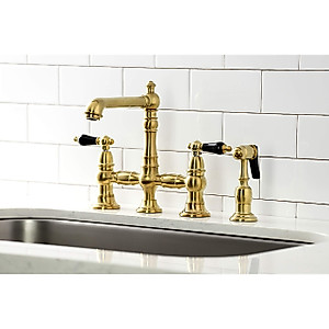 Kingston Brass KS7277PKLBS Duchess Bridge Kitchen Faucet, Brushed Brass 13.88 x 6.88 x 8.31