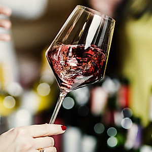 Gnimihz Handmade Wine Glasses Set of 4-15Oz Standard Red/White Wine Glass, Made from Lead-Free Premium Crystal, Perfect for Any Occasion, Great Gift