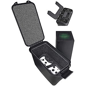 Case Club Compact Hard Case - Fits Xbox Series X, Two Controllers, & Cords - Impact Resistant - Lockable - Laser Cut Foam - Made in USA (Xbox Series X)