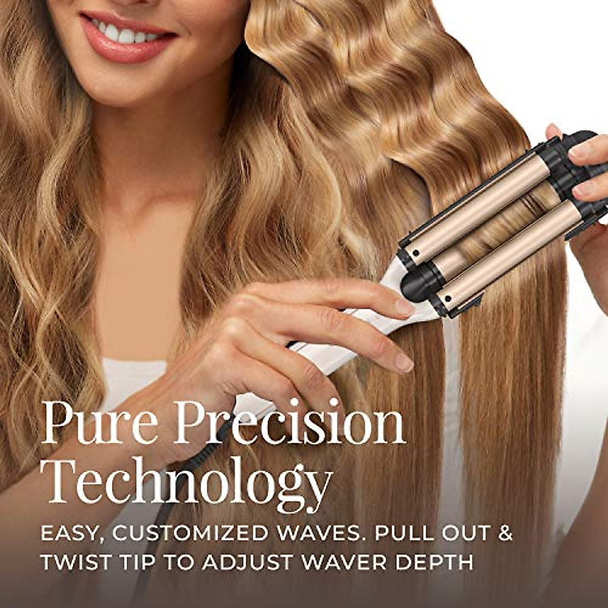 Remington 4-in-1 Adjustable Waver With Pure Precision Technology, Deep Waver for Multiple Styles
