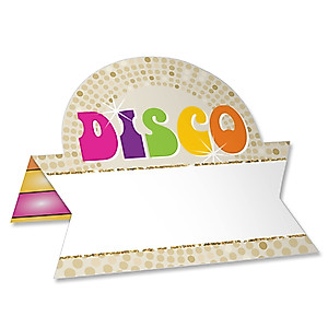Big Dot of Happiness 70’s Disco - 1970s Disco Fever Party Tent Buffet Card - Table Setting Name Place Cards - Set of 24