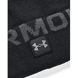 Under Armour mens Halftime Fleece Pom Beanie , (001) Black / Pitch Gray / Pitch Gray , One Size Fits All