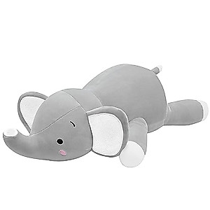 CSVBTRF Weighted Stuffed Animals, 4.2 lbs 23" Elephant Plush Hugging Pillow for Gift, Grey Elephant Stuffed Animals (Grey, 23")