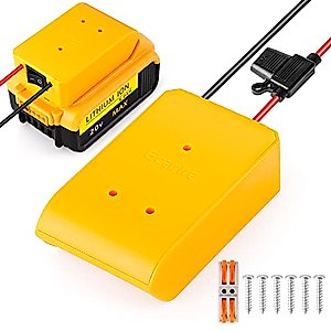 Ecarke Power Wheels Adapter Battery Adapter for DeWalt 20V Max Battery 18V,for DIY Ride On Truck, Robotics,RC Toys 12 Gauge Robotics with Fuse & Switch Power Convertor Dock Power Connector（1 Pcs）