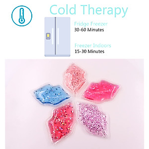 Ice Pack for Lip Filler, Lip Ice Pack Bulk Small Ice Pack for Mouth, Injections, Injuries, Bruises (5 Pack (Different Color))