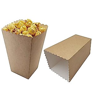 Kraft Paper Mini Paper Popcorn Box Cardboard Popcorn Container for Party, Pack of 36