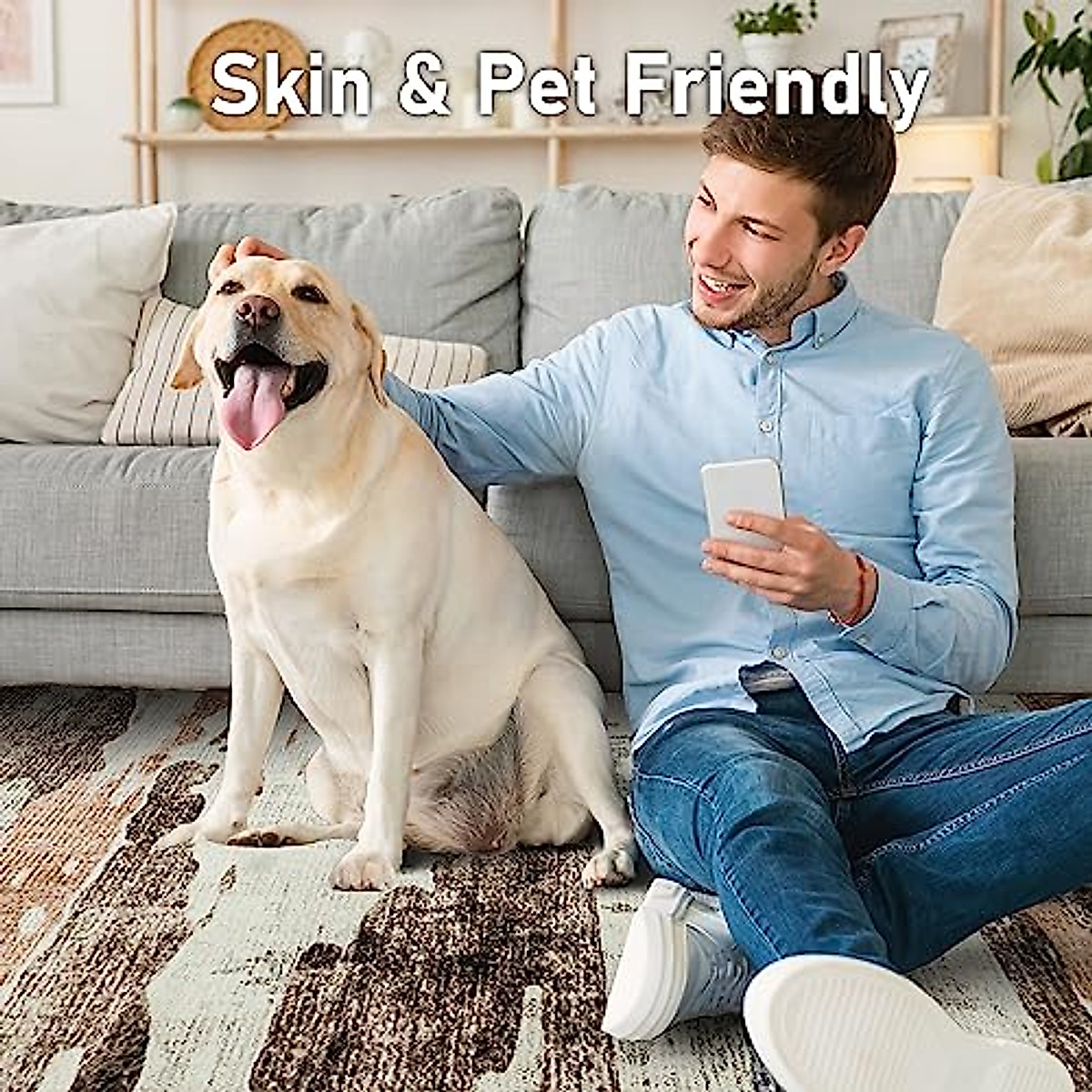 OMERAI Washable Rug 8'x10' Abstract Machine Washable Rugs Ultra-Thin Area Rugs for Living Room Non Slip Stain Resistant Modern Large Carpet for Bedroom Dining Room Office Brown Rug Washable (Brown)