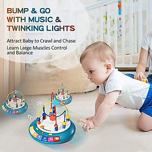 LTKFFFdp Baby Crawling Toys 6 to 12-18 Months Boy Girl Bump and Go Music Light Baby Einstein Toys for 1 Year Old, Developmental Infant Gross Motor Toys for Baby First Birthday Gift Sensory Toys