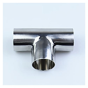 C'EsTBon 16/19/22/25/28/32/38/45/51/63/76/102mm Pipe OD Butt Weld Tee 3 Way Connector Sanitary Pipe Fitting SUS304 Stainless Homebrew Joyous (Size : 45mm Pipe OD)