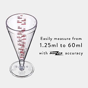 Easy Jigger® Spirit Measure by Difford’s Guide and Bonzer | Cocktail Jigger Spirit Measures (25ml, 50ml, 60ml) for Unbeatable Accuracy| Single or Double Shot Alcohol Measure