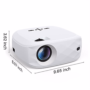 HAPPRUN Projector, 5G WiFi Bluetooth Projector, Native 1080P Portable Projector with Screen and Bag, Support 4K, Zoom, 300" Outdoor Movie Projector Compatible with iOS/Android/TV Stick/PS5