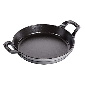 Staub 40509-557 Round Stackable Dish, Gray, 7.9 inches (20 cm), Enameled Iron Gratin Dish, Japanese Authorized Product