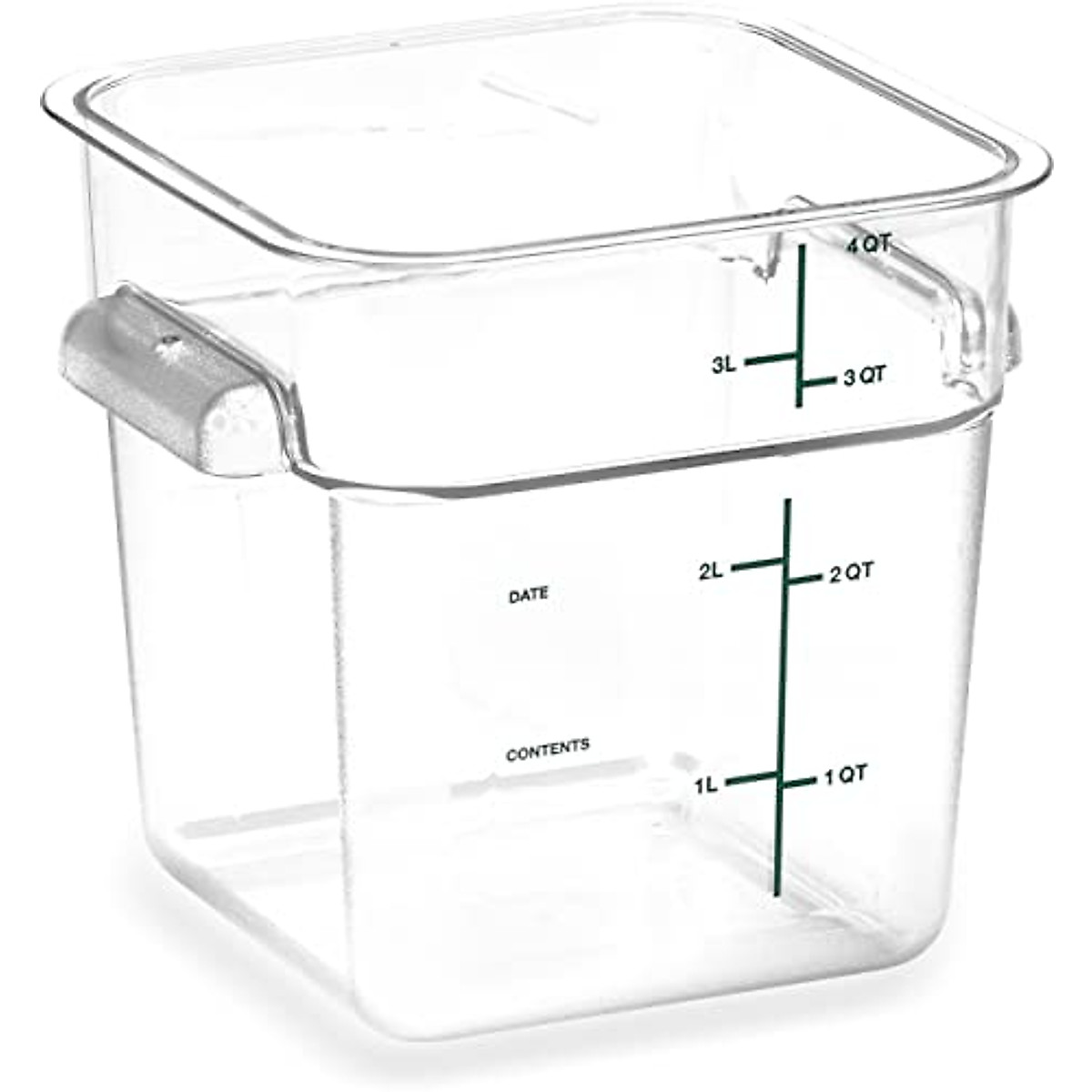 Carlisle FoodService Products CFS Squares Plastic Food Storage Container, 4 Quarts, Clear