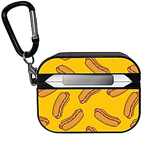 Shockproof Portable Protective Hard Printing Pattern Cover Case with Carabiner Compatible with AirPods Pro 2019 / Hotdog Pattern