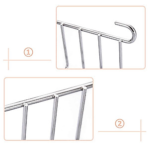 Cabilock 2pcs Stainless Steel Toast Slice Holder 8 Slot Toast and Bread Rack Serving Food Breakfast Stand Cooking Air Fryer Food Serving Dish 15.5X8.5X1.8CM,Silver,HYFLQ54ZA8G203ZEV515IQ
