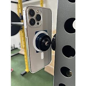 Magnetic Phone Mount - Mobile Gym - A Phone Holder for Videos - Double Sided Magnet – Extra STONG-Fits Any Phone GYM BUDDY (Black)