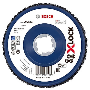 Bosch Professional 2608621833 X-Lock Cleaning Disc N377 (Metal and Stainless Steel, Ø 125mm, Accessories for Angle Grinders)