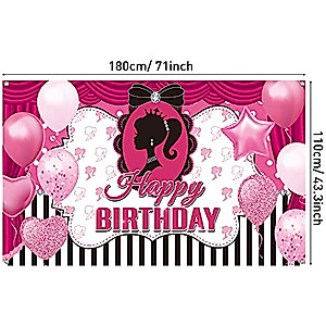 Princess Birthday Party Backdrop Pink Birthday Backdrop Princess Theme Backdrop Princess Photography Background Party Banner Girl Party Props Birthday Decorations Photo Booth for Girl Party Favor